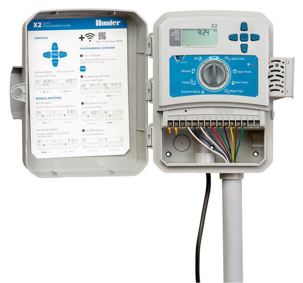 Hunter X2 400, 4 Station Controller, 120 VAC Internal Transformer & Pl ...